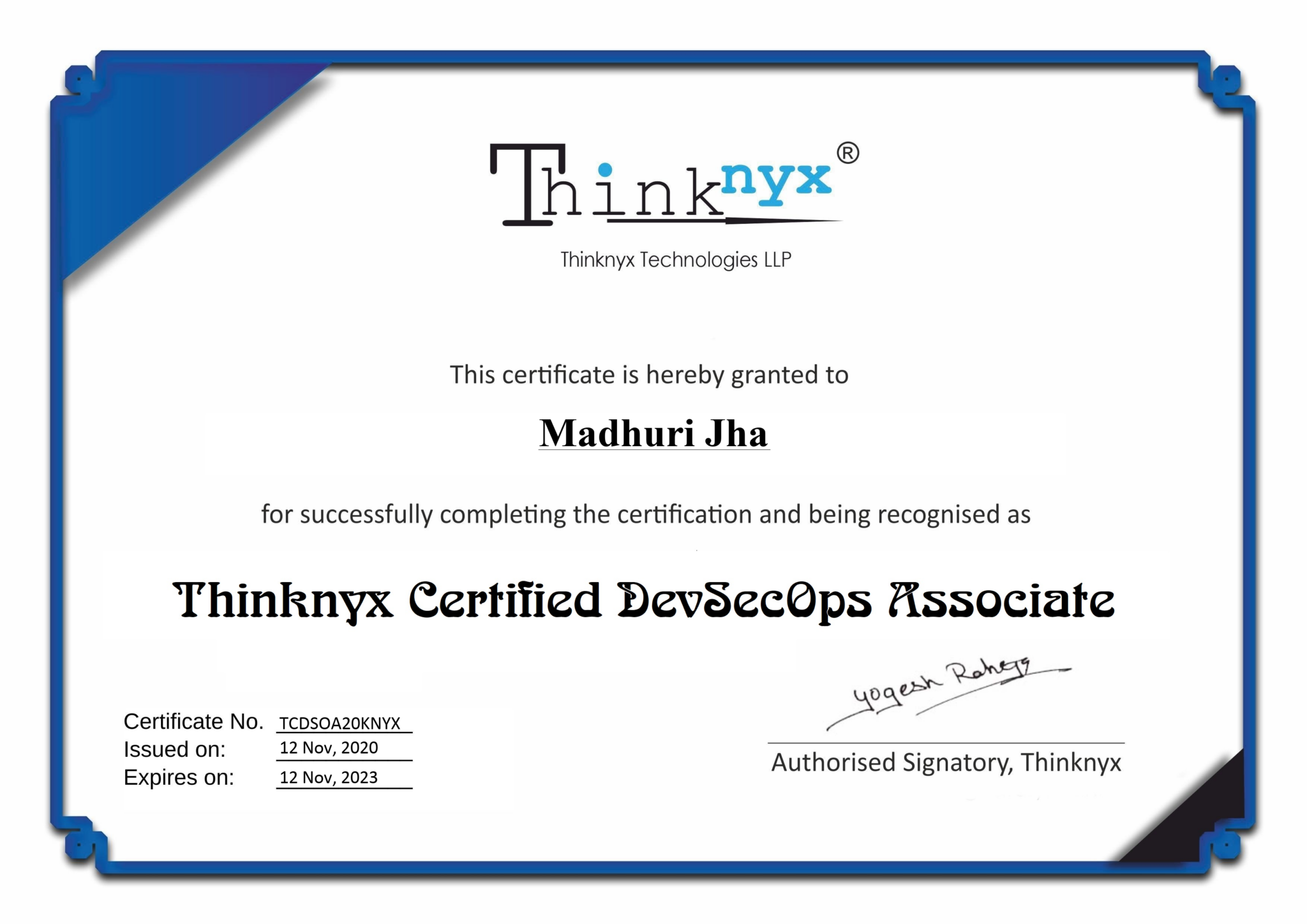 Thinknyx Certifications | Thinknyx